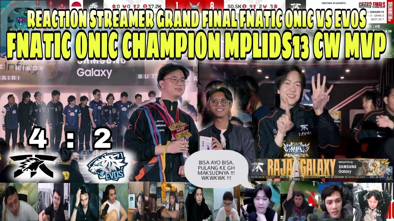 Reaction streamer fanatic onic champion mplid s13 setelah mengalahkan ...