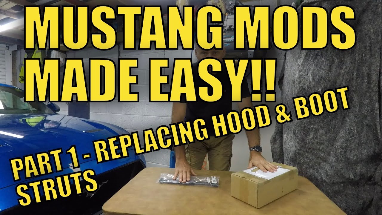 Mustang GT Easy Mods | Part 1 | Replacing Hood And Boot Struts - YouTube