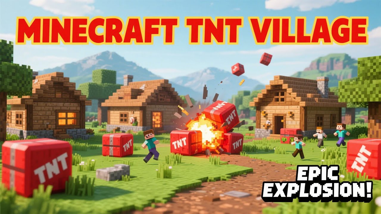 Minecraft tnt Village TNT++ #minecraft #minecraftshorts #shortlive # ...
