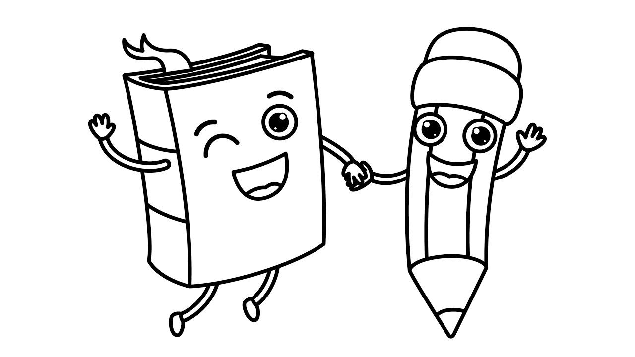 Book & Pencil| Drawing & Coloring Book & Pencil - YouTube