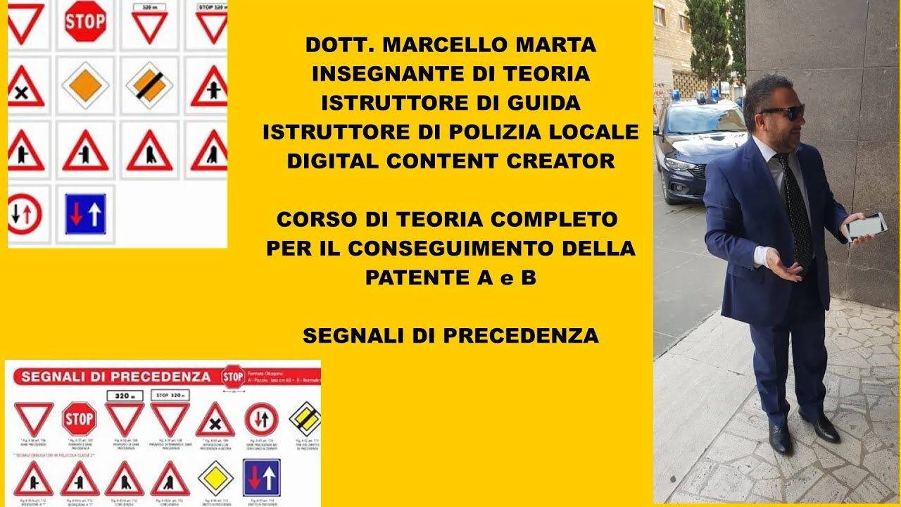 PATENTE B - CORSO DI TEORIA COMPLETO - SEGNALI DI PRECEDENZA - DOTT ...