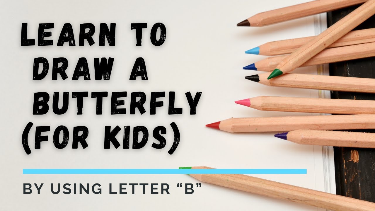 How to draw a butterfly 🦋 step by step by using letter B | Learn to ...