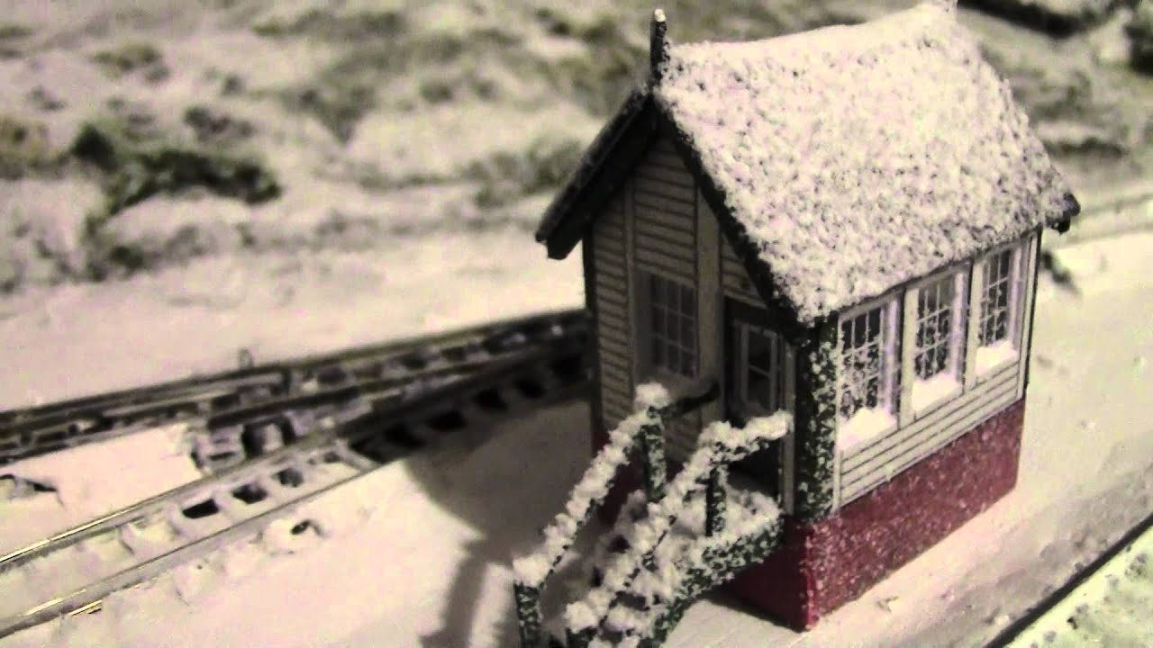 More progress on the N gauge snow scene layout. - YouTube