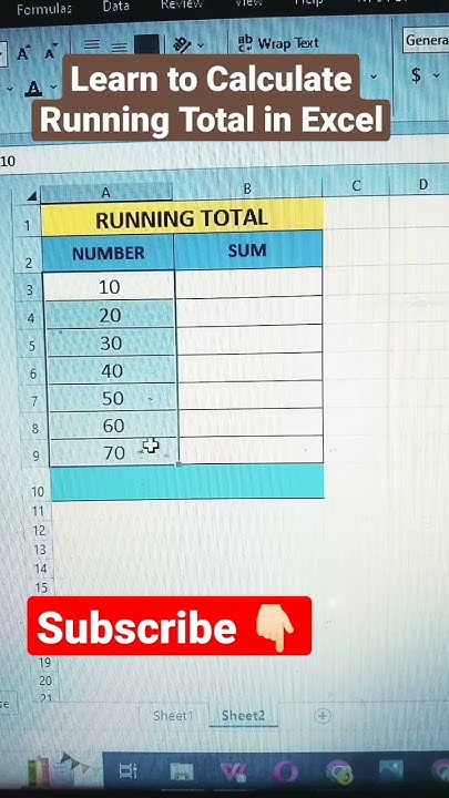 Calculate Running total in Excel. #shorts #shortvideo #excel #learn - YouTube