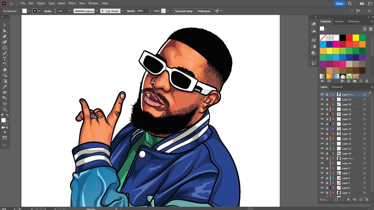 DRAWING DJ AB (YOUR FAV) ALBUM COVER || ADOBE ILLUSTRATOR - YouTube