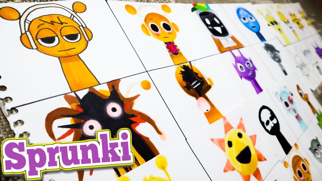 DIBUJO TODOS LOS INCREDIBOX SPRUNKI | PASO A PASO | Drawing All Sprunki ...