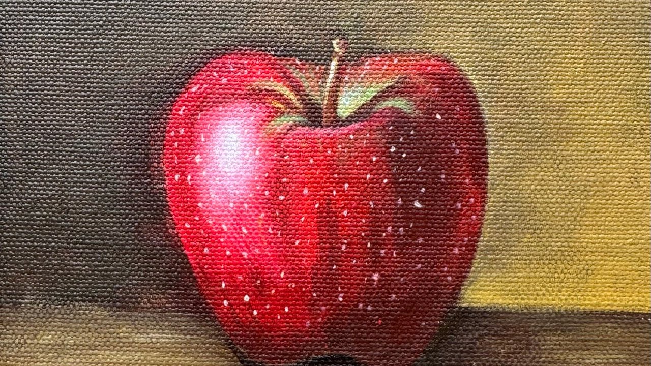 How to draw an apple with acrylic colour live stream | Apple ki drawing ...