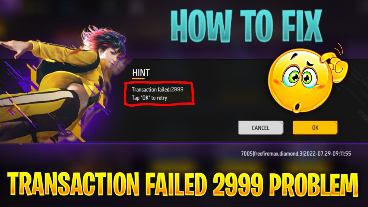 transaction failed 2999 free fire | free fire max top up problem - YouTube