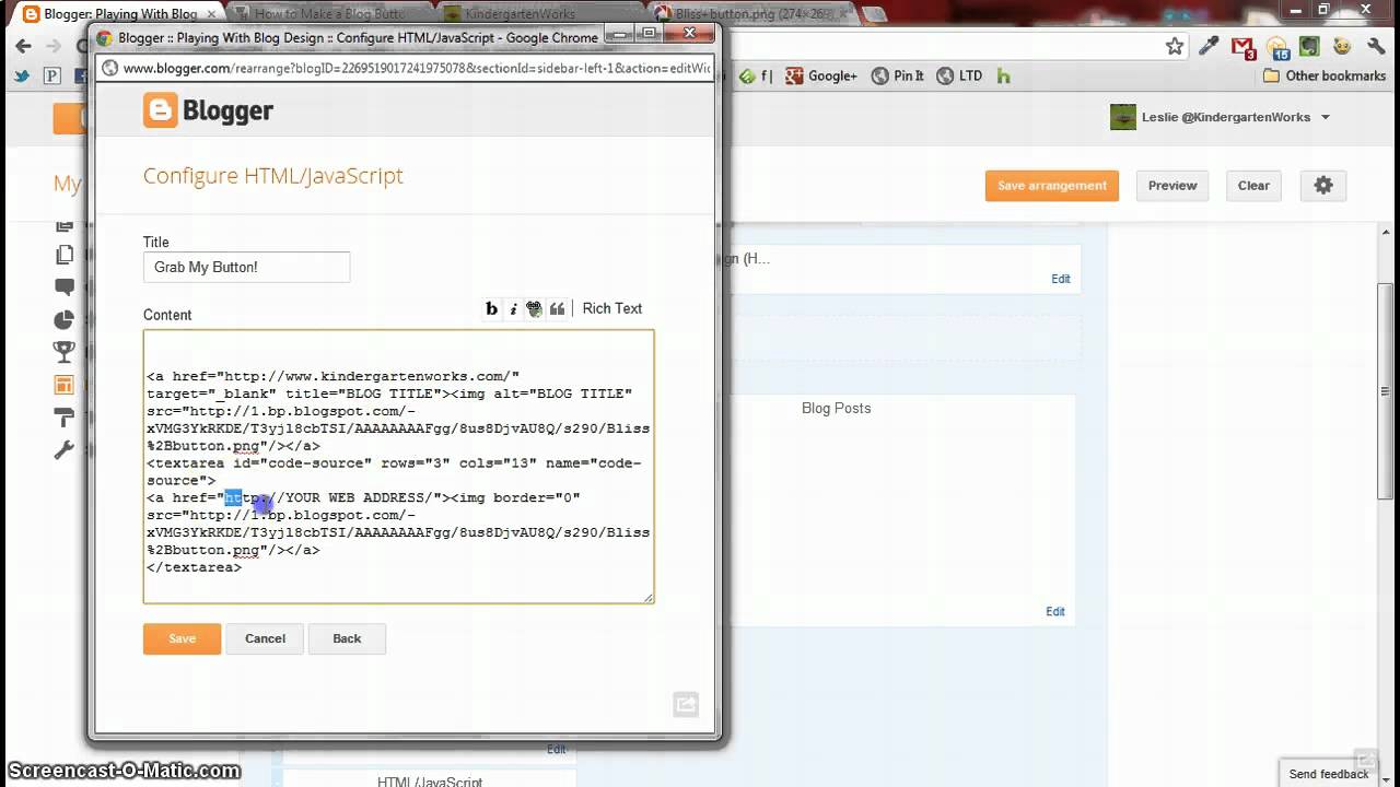 Uploading and Code Needed for Grab Button - Tutorial - YouTube