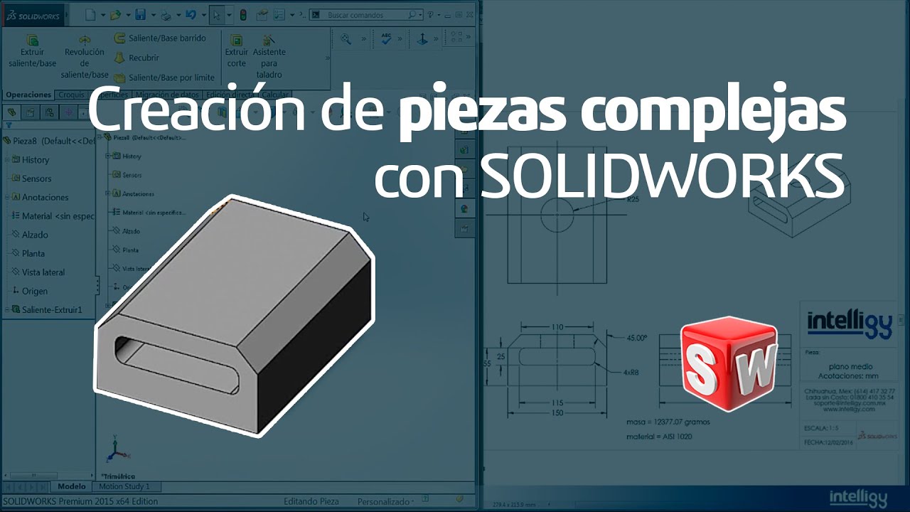 Creación de piezas complejas con SOLIDWORKS - YouTube