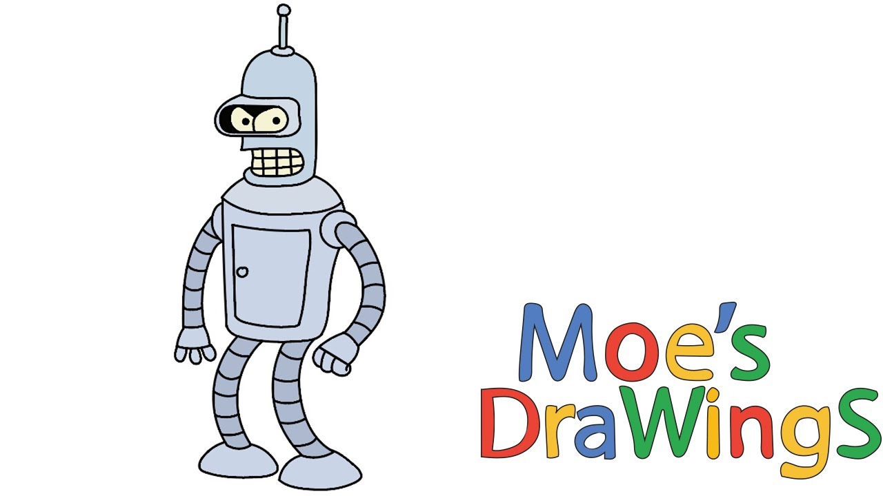 Futurama Bender How to draw and coloring fun new Hd video for kids ...