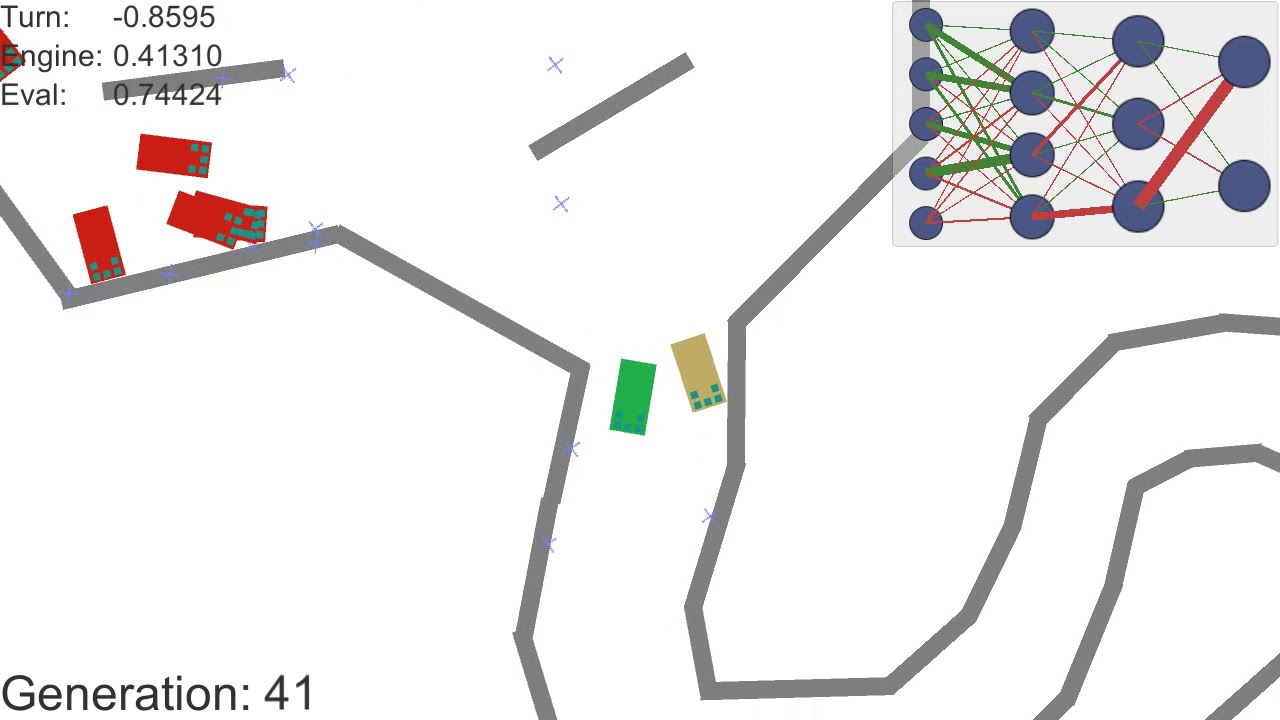 Machine Learning Car Driving Part 3 - Genaration 33-48 - YouTube