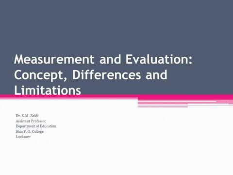 Measurement and Evaluation:Concept, Differences and Limitations//B.A//B ...