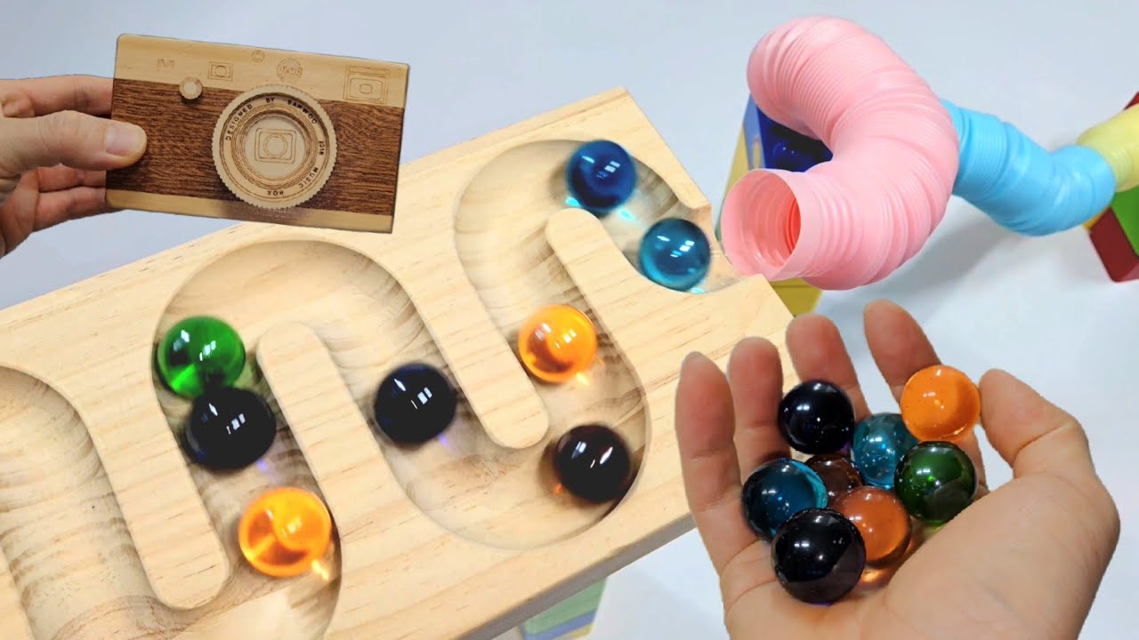 BIG MARBLE BALLS ROLLING ⚽ COLORFUL DASH 🌟 INTO THE PIPE - YouTube