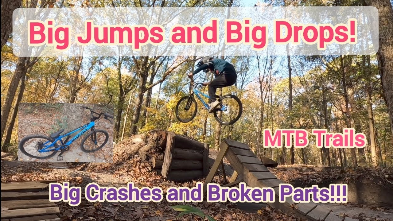 Breaking my bike on a jump then falling off of a drop! Haro Pro 24 BMX ...