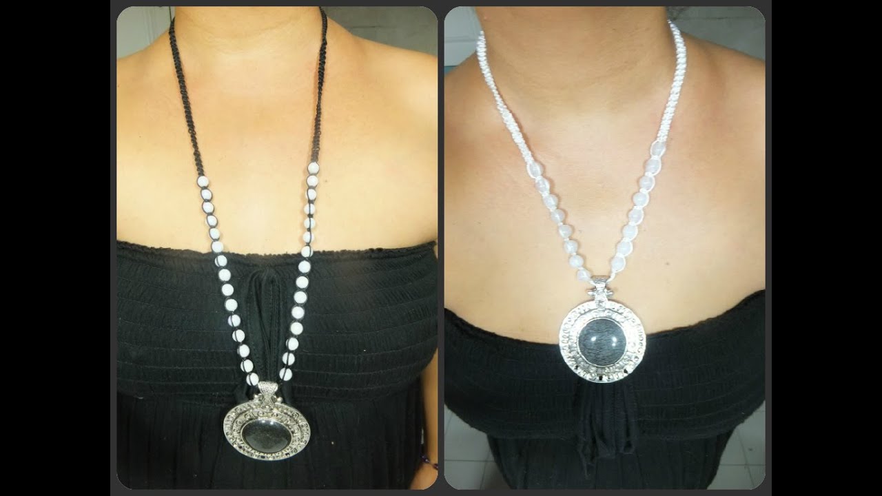 Collar de macramé y colgante. - YouTube