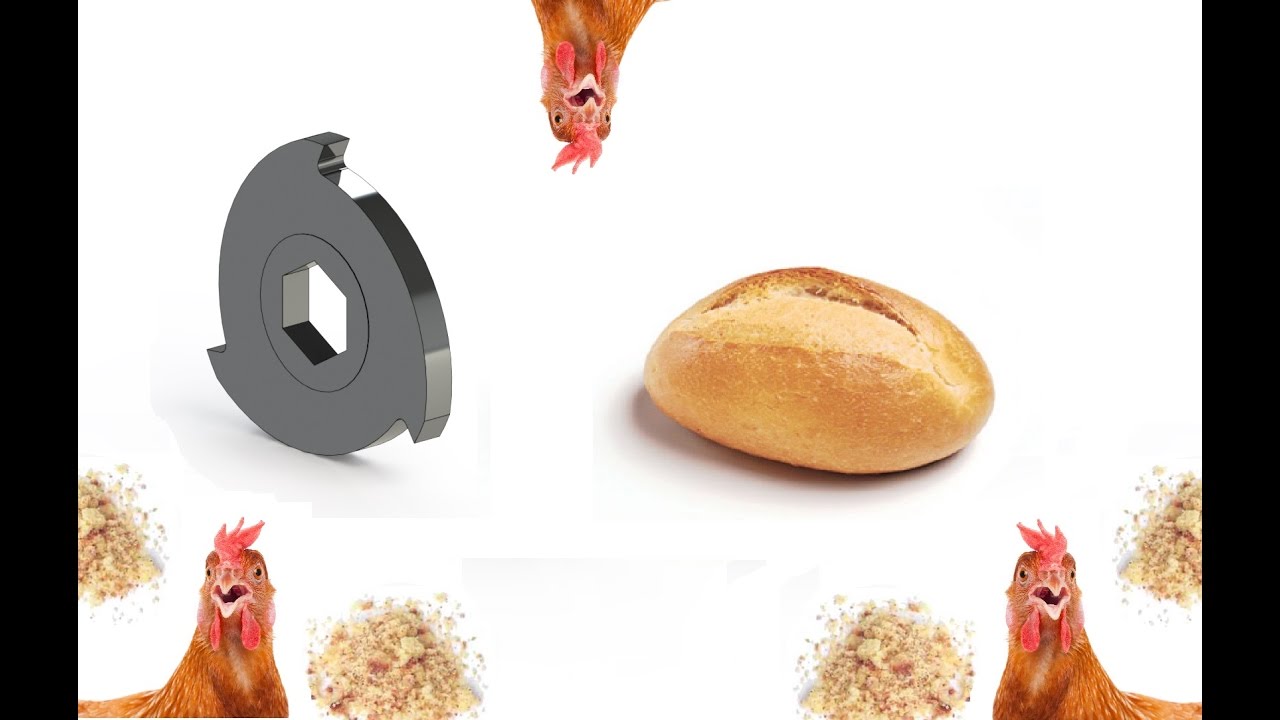 Shredding stale bread rolls with manual shredder - YouTube