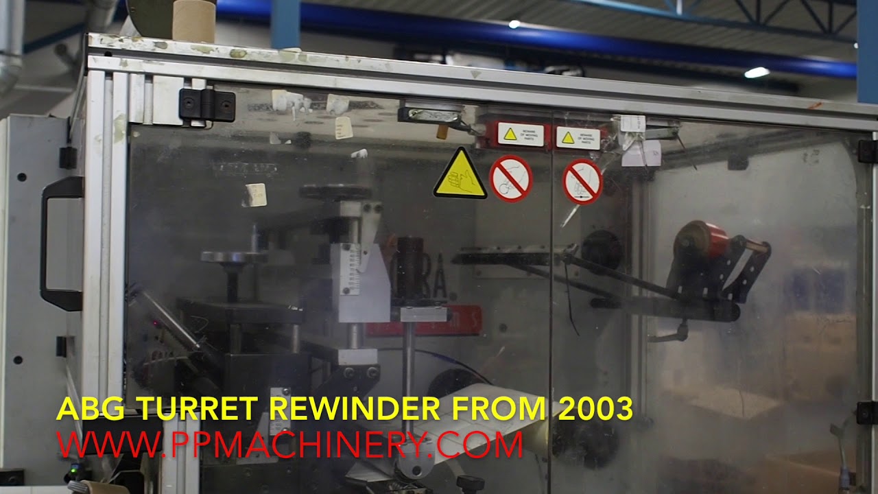 ABG Vectra Turret Rewinder fom 2003 for labels - YouTube