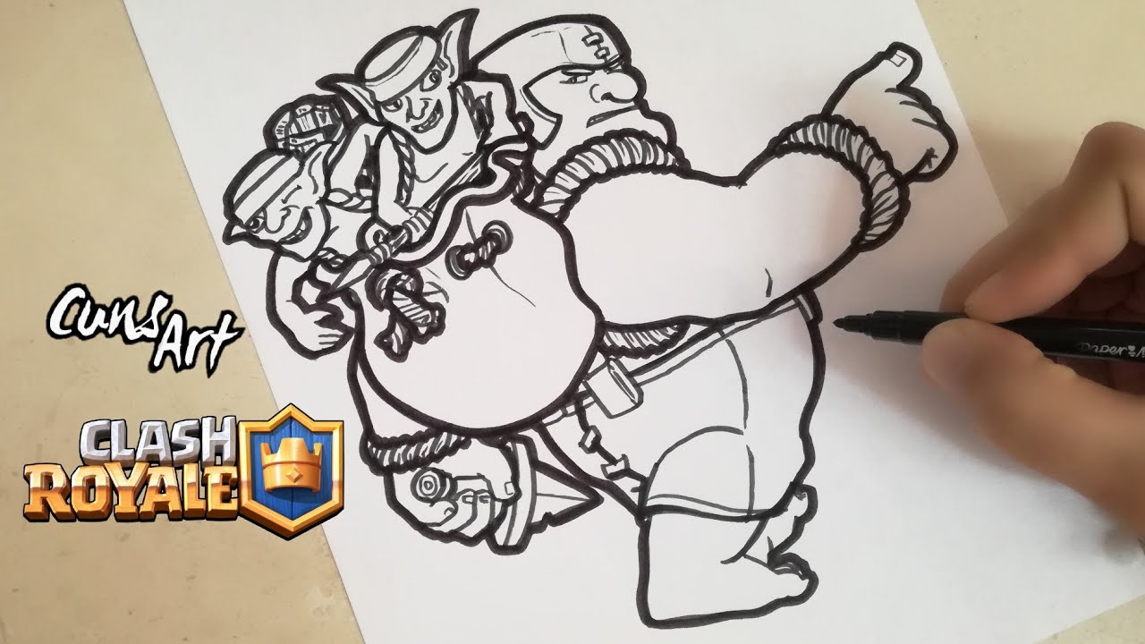 COMO DIBUJAR AL DUENDE GIGANTE | CLASH ROYALE | how to draw goblin ...