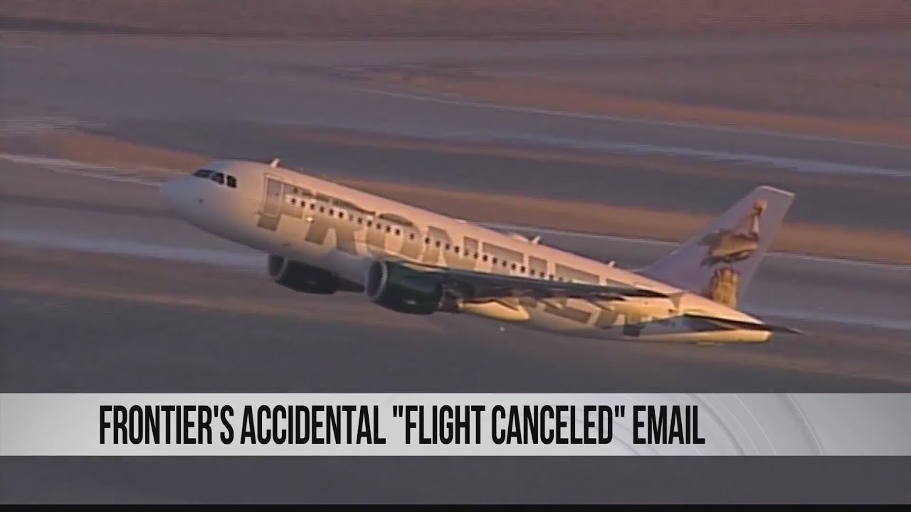 Frontier Airlines sends accidental flight canceled email - YouTube