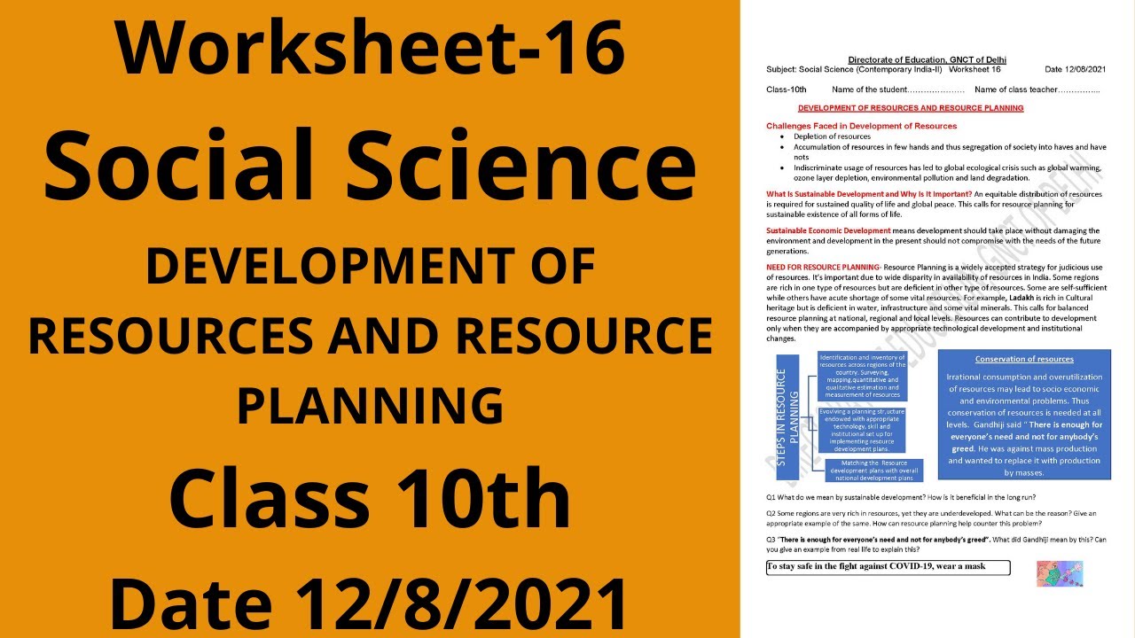 Class 10 worksheet 16 SST : English Medium : 12/8/21 : sst worksheet 16 ...