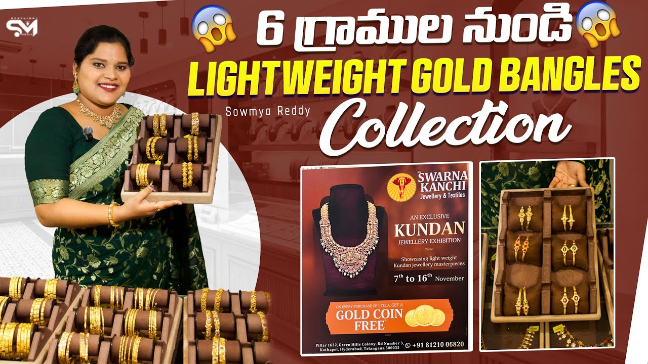 Lightweight Gold Bangles Collection: Starting from 6 Grams! (Perfect ...