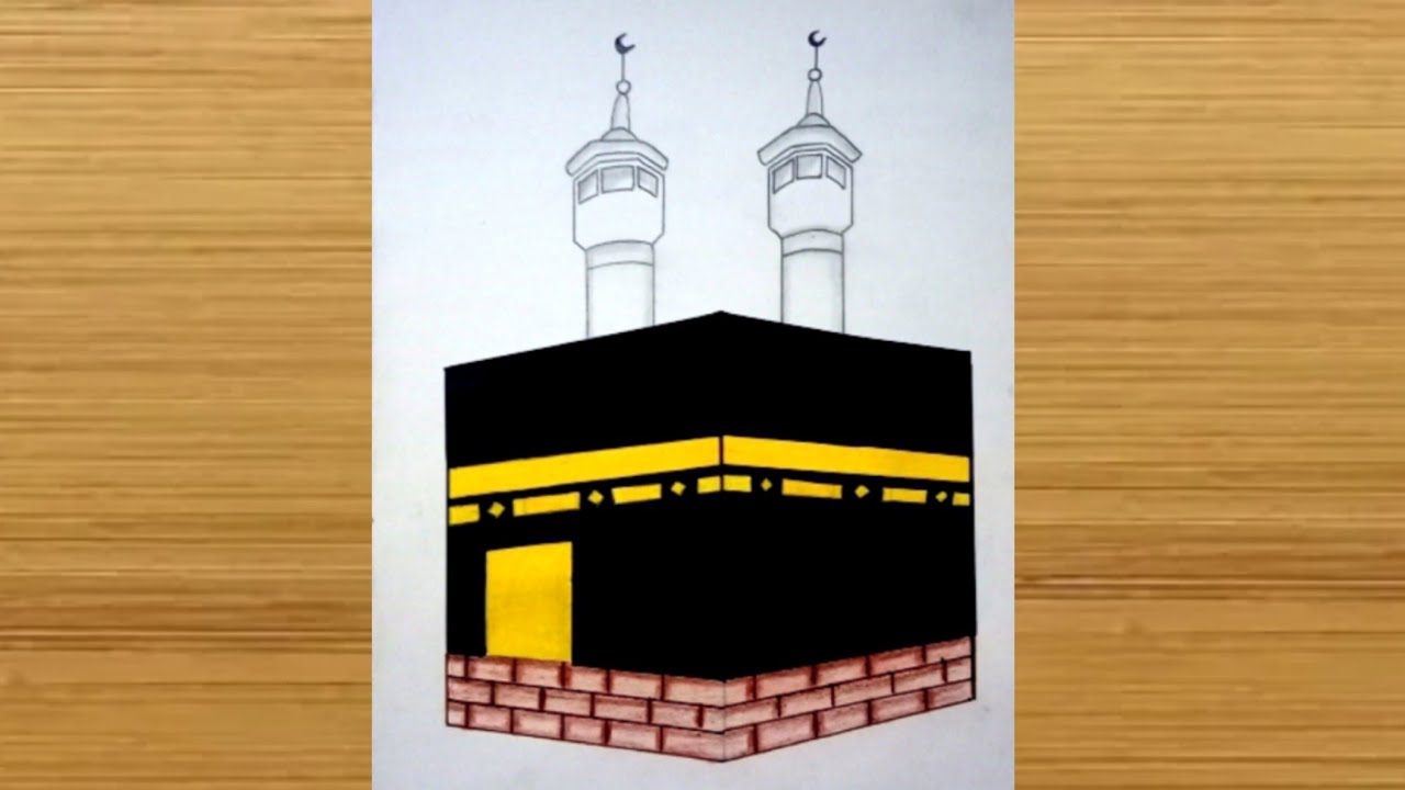 How to Draw Kaaba Drawing Easy | Kaaba Drawing Tutorial || Makkah ...