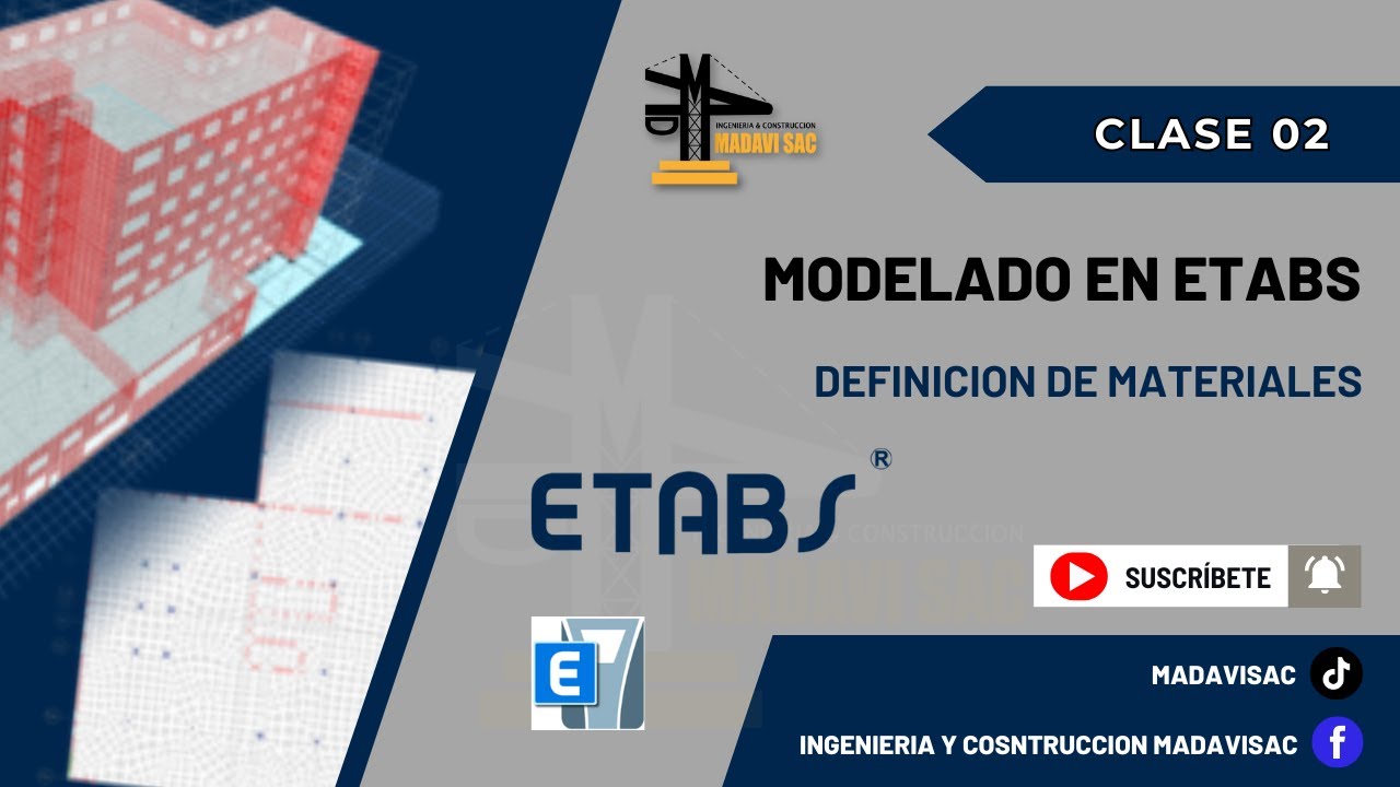 Modelado estructural Etabs Clase 02 - Como definir MATERIALES en ETABS - YouTube
