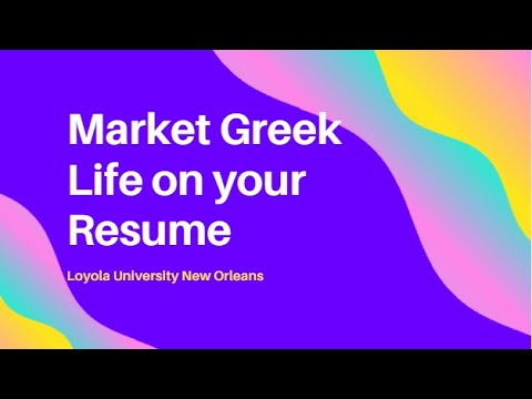 Market Greek Life on Your Resume - YouTube