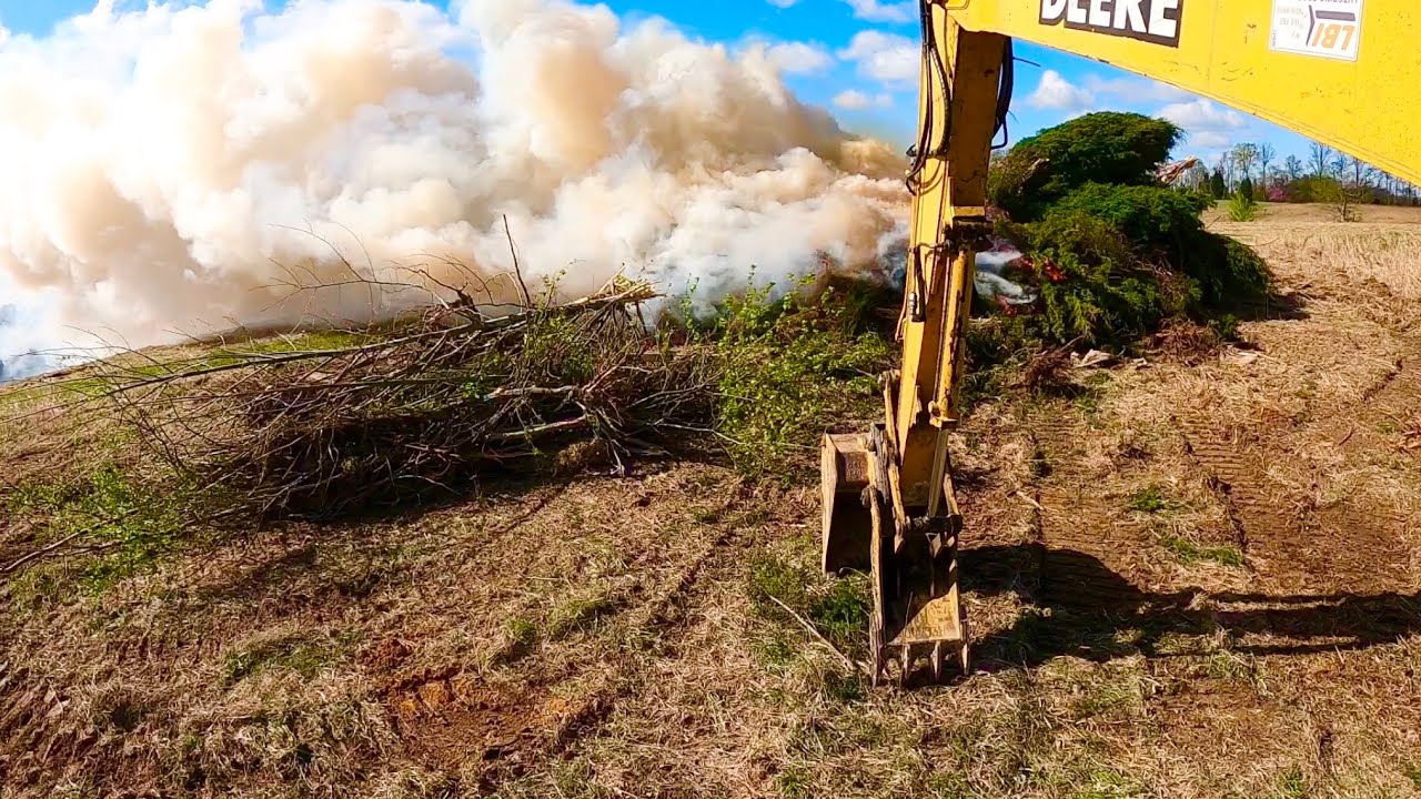 Clearing and Burning Cedar Trees so Farmer Chris can reclaim Field ...