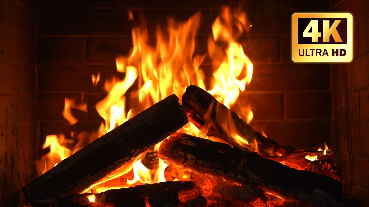 Relaxation Cozy Fireplace in 4K with Soothing Fire Crackling 🔥 ...