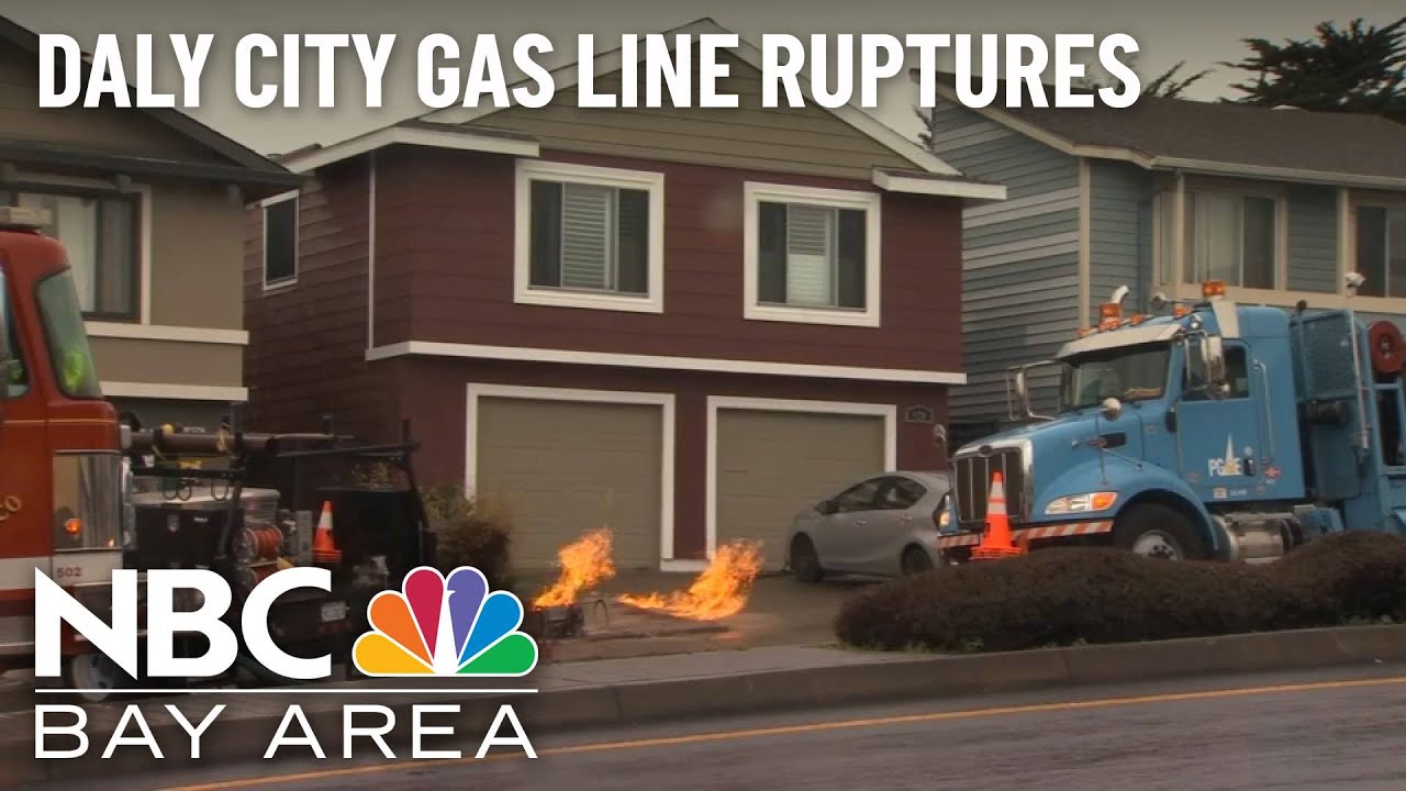 Ruptured Gas Line Fire Out in Daly City - YouTube