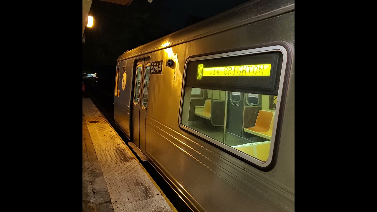 NYCT: R46 #5644 (Q) [w/ Pre GOH door chime] + R46 #5710 (Q) arriving at ...