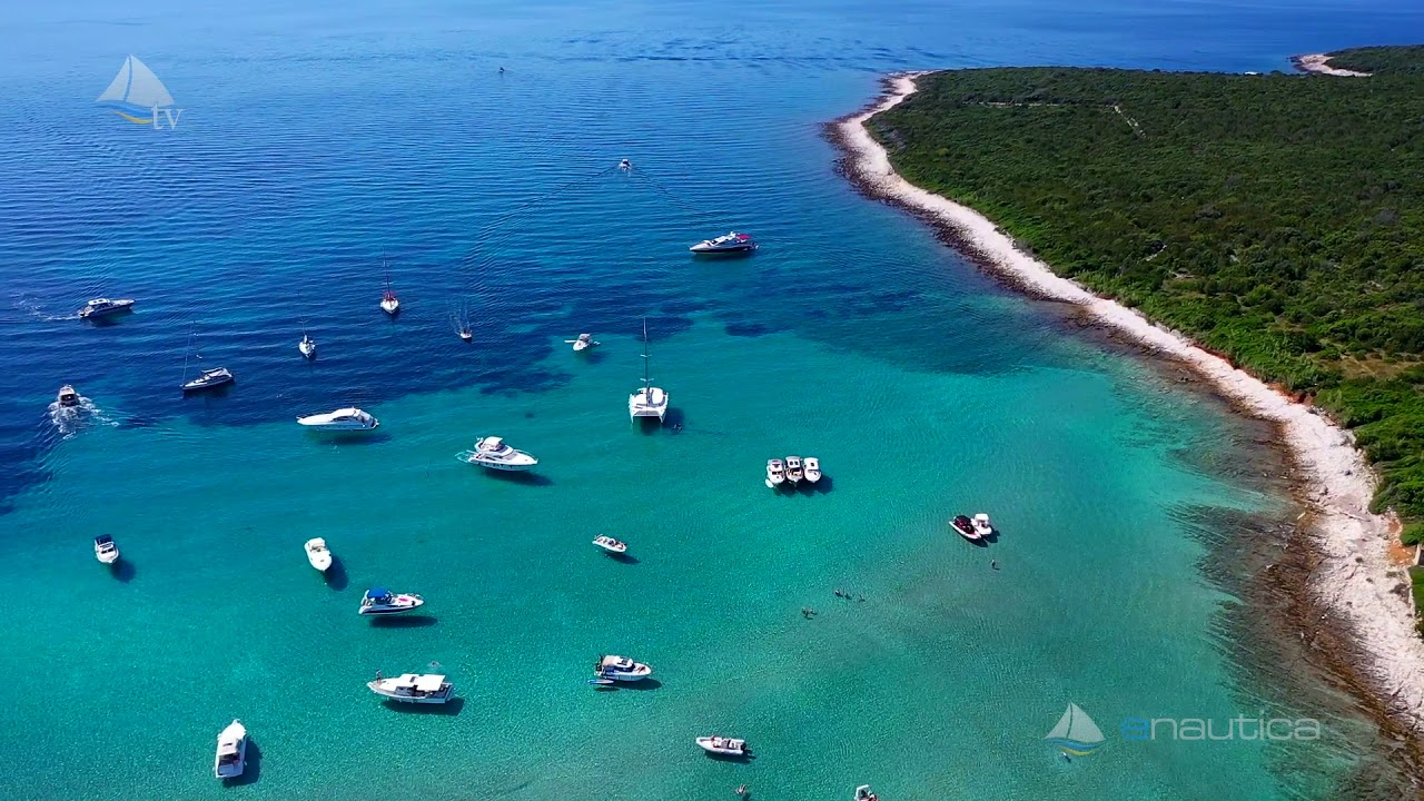 Anchorage Parzine, island Ilovik (Croatia) Aerial video - YouTube