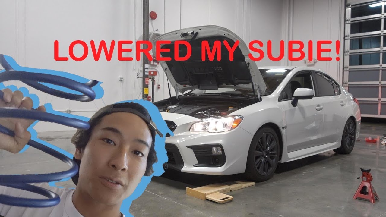 2018 WRX H&R Lowering Springs Install - YouTube
