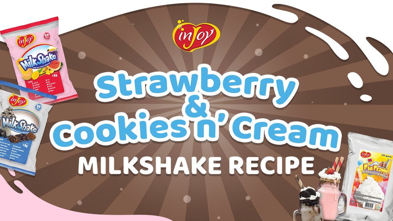 Injoy Strawberry and Cookies & Cream Milkshake Recipe - YouTube