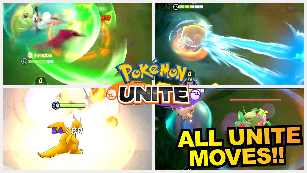 Pokemon unite - All Unite Moves (Including Tsareena and Dragonite ...
