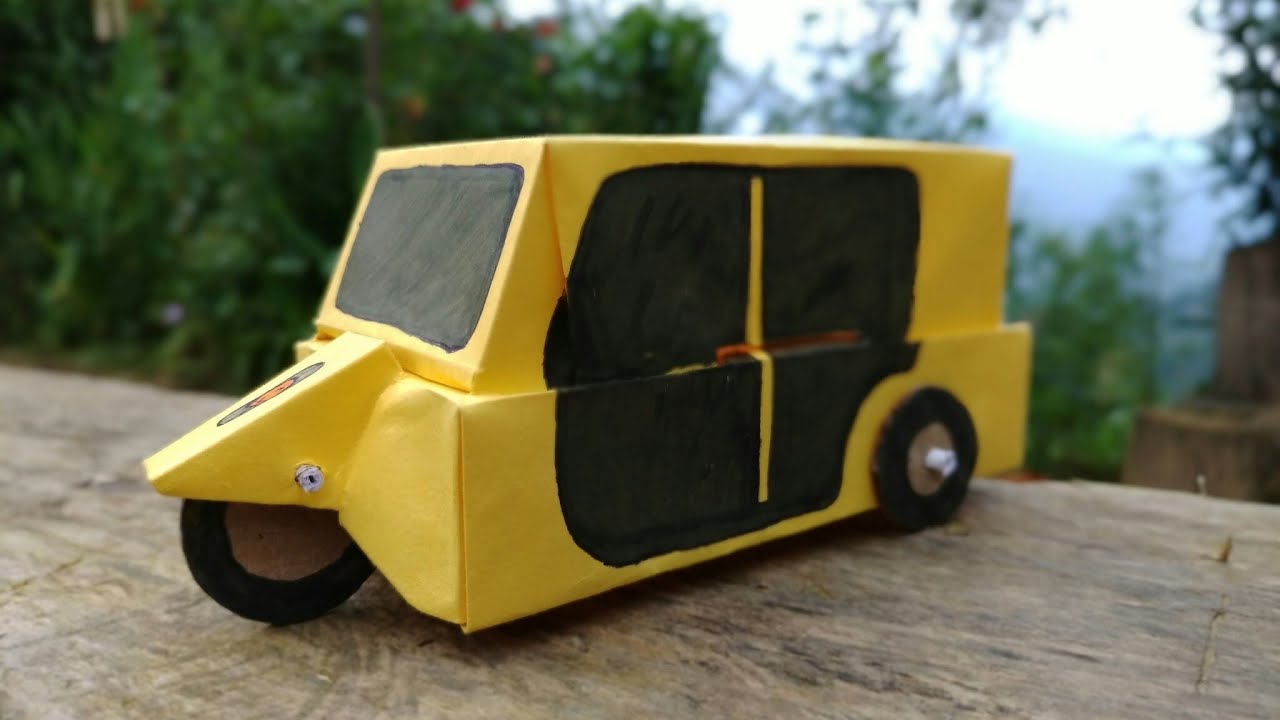 How To Make Paper Auto Rickshaw Very Easy / Origami Auto Rickshaw - YouTube