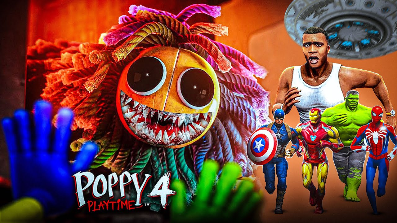 Franklin and Avengers Fight with POPPY PLAYTIME 4 For Save Avengers in ...