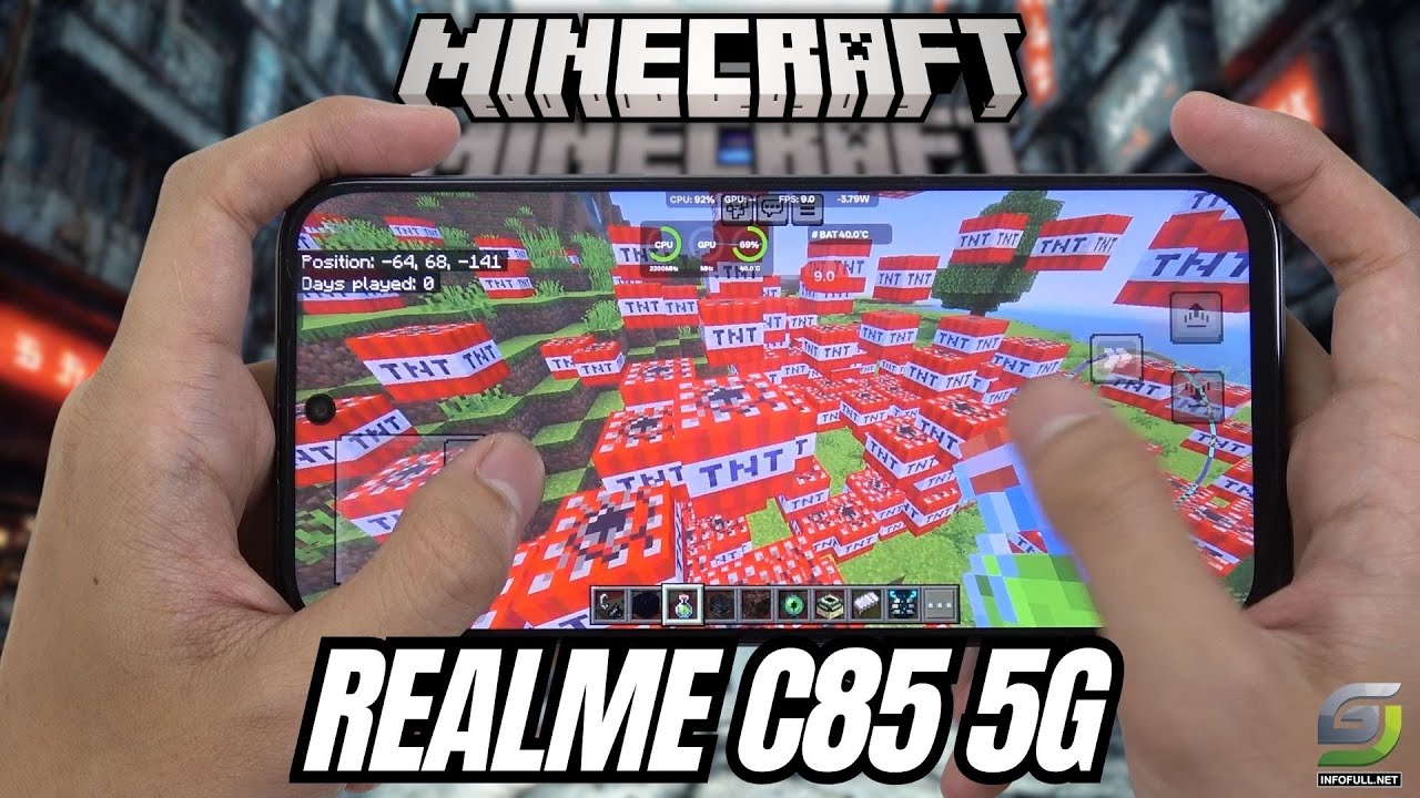 Realme C85 5G test game Minecraft | Dimensity 6300 - YouTube