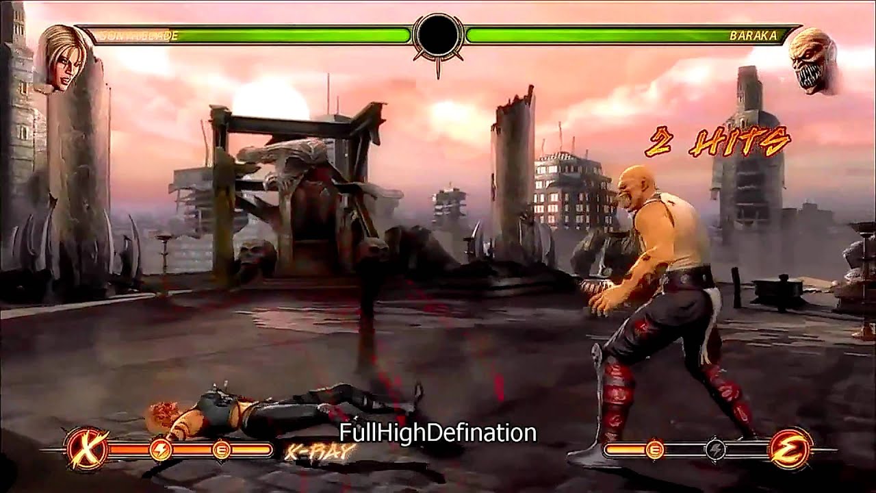 Mortal Kombat 9 - Sonya Vs. Baraka (X-Ray Training) 1080p (Crystal ...