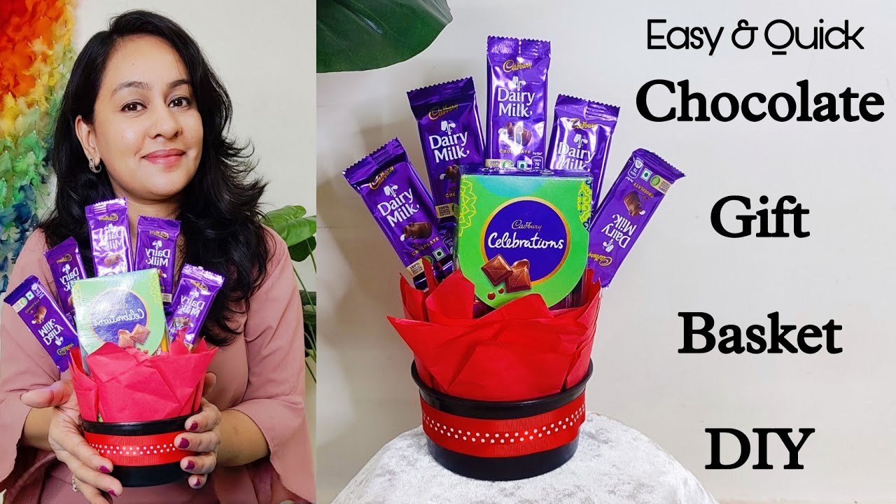 Birthday Gift Making Idea at Home How To Make Chocolate gift basket ...