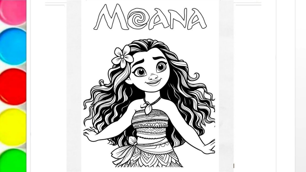 Ocean princess drawing for kids, Moana drawing for kids, Disney ...