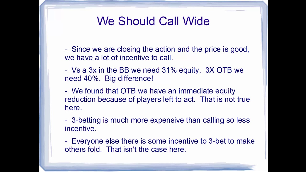Big Blind Defense - NLHE Advanced Pre-Flop Play - YouTube