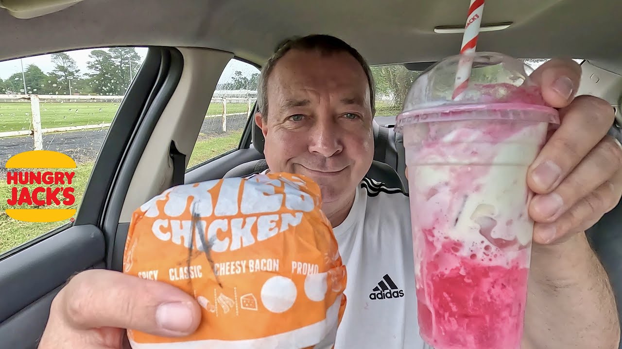 Aussie Jack’s Fried Chicken Burger & Raspberry Float - YouTube