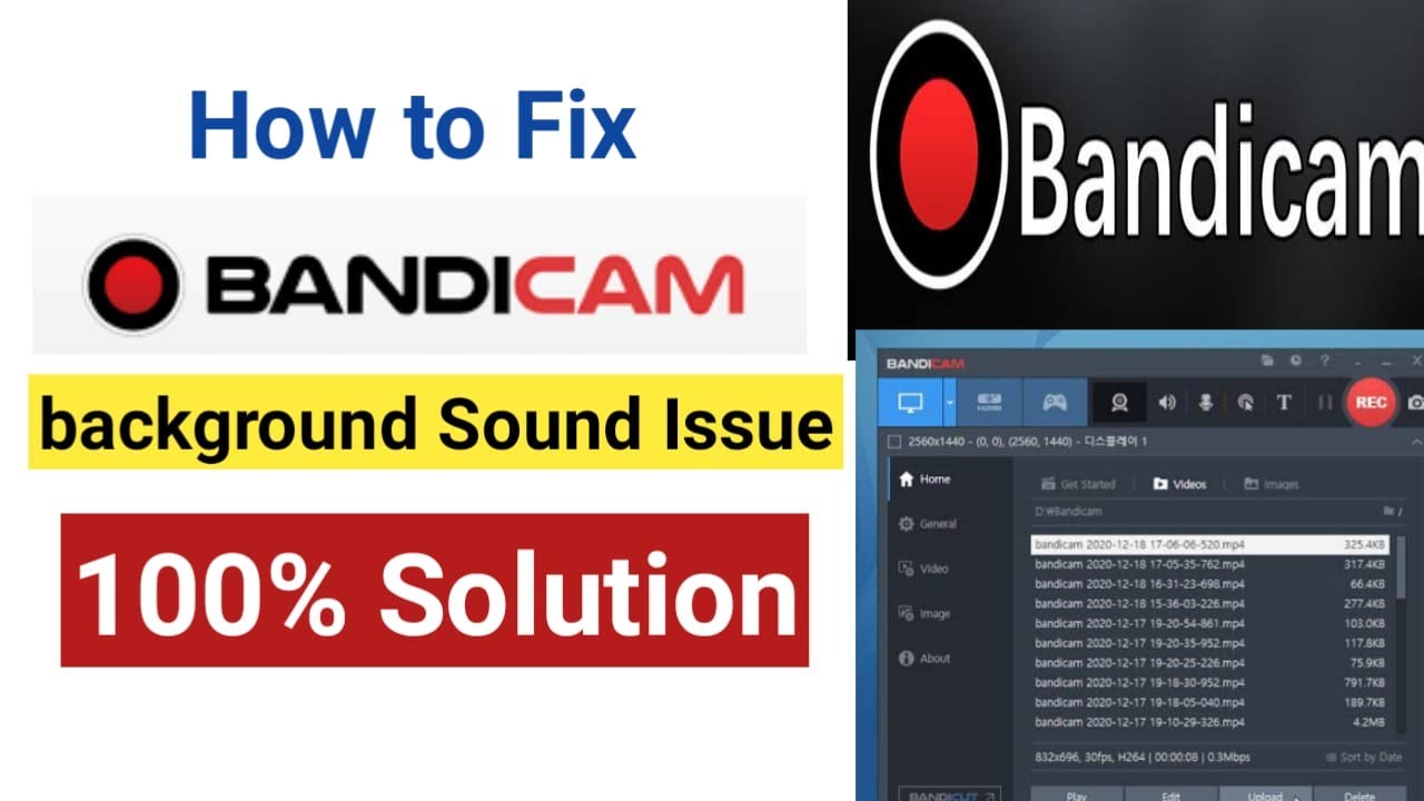how to fix BANDICAM background noise issue | 100% solution - YouTube