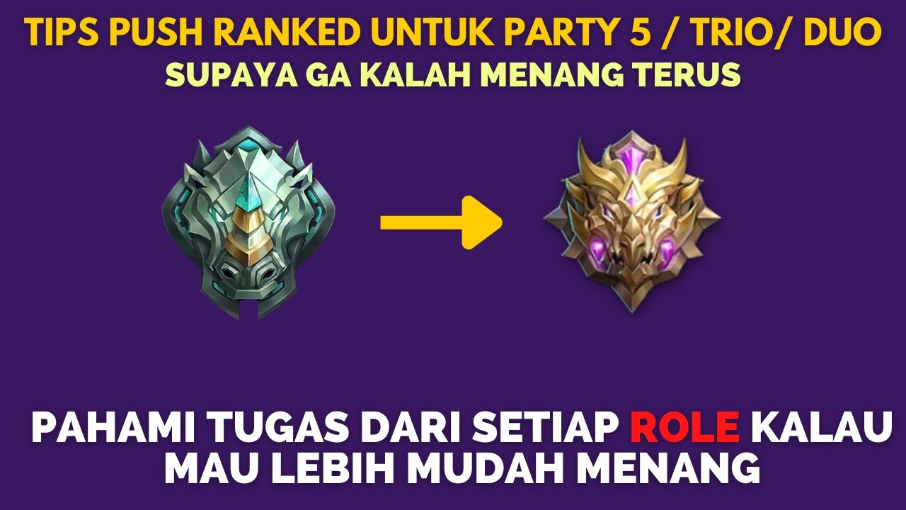CARA WINSTREAK SAAT PUSH RANKED PARTY 5 TRIO DAN DUO, TIPS PUSH RANK ...