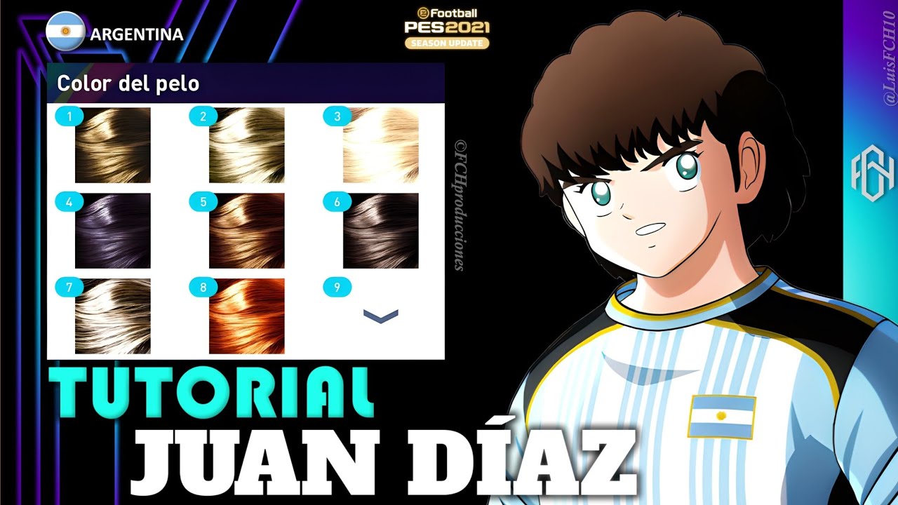 TUTORIAL | COMO CREAR A JUAN DÍAZ EN PES 2021 | CAPTIAN TSUBASA | FACE ...