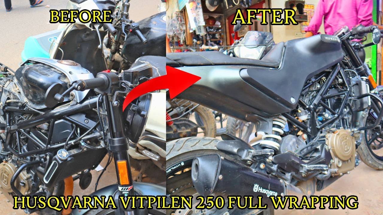 Full Wrapping on Husqvarna Vitpilen 250 | Black Wrapping on Husqvarna ...