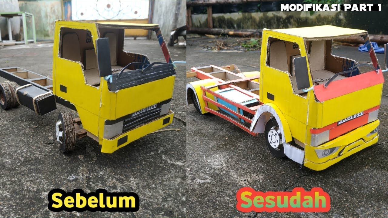 Modifikasi truk ragasa Thailook | truk oleng dari kardus - YouTube